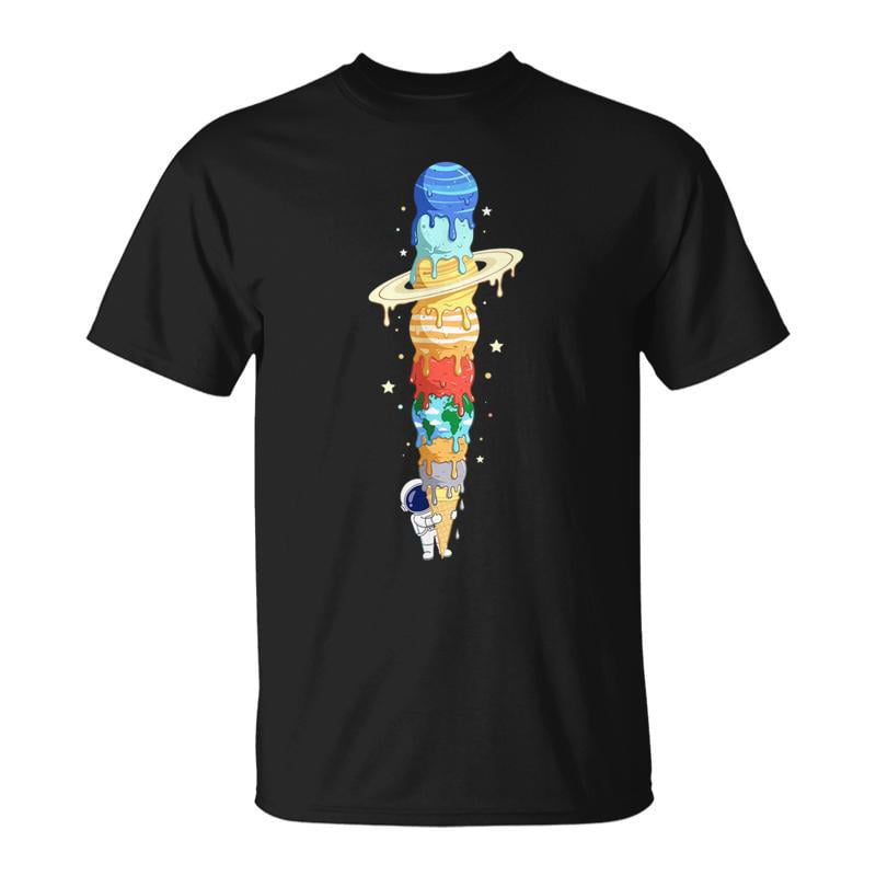 Astronaut Planet Ice Cream Cone Astronomy Space Solar System TShirt ...