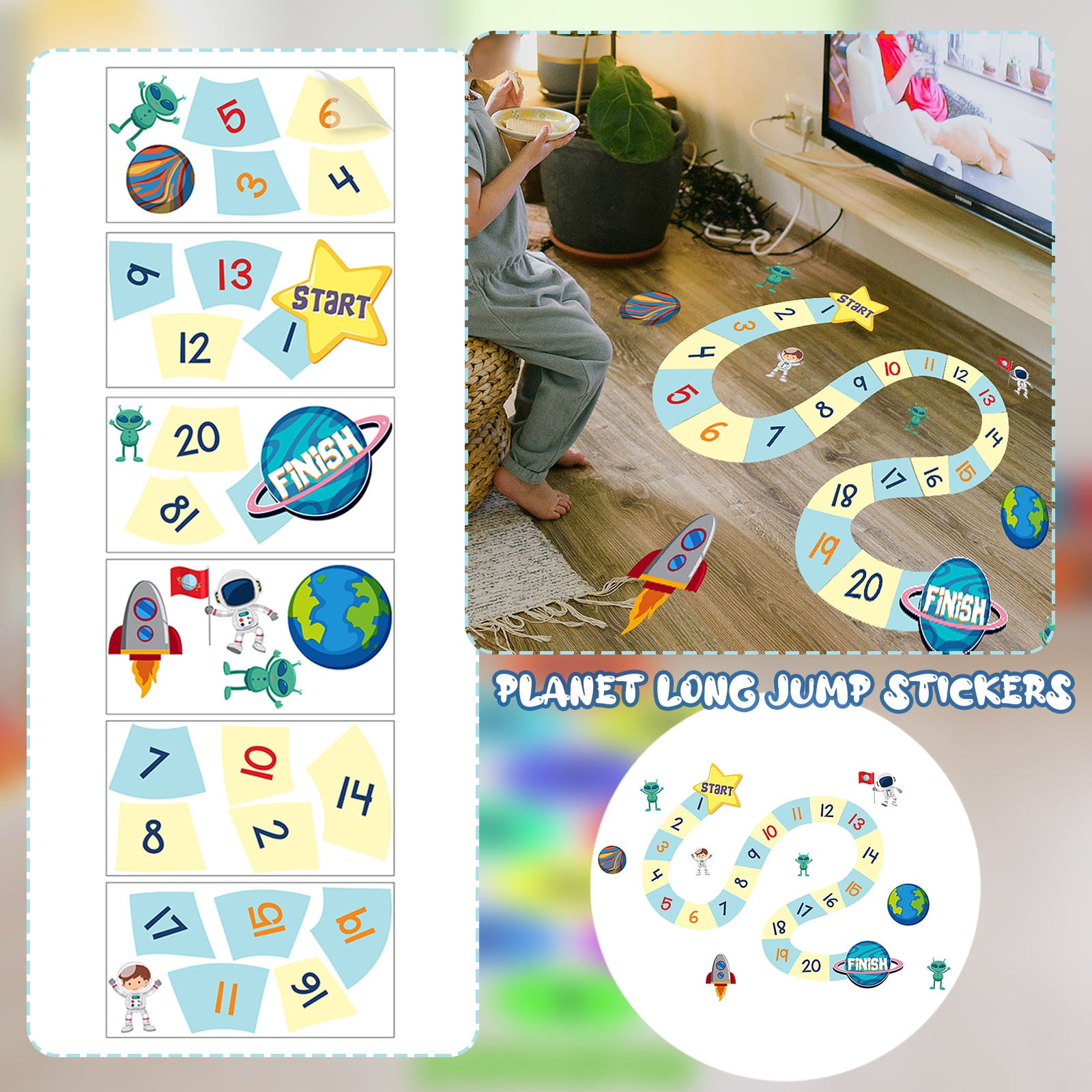 Astronaut Planet Long Jump Stickers Kindergarten Ground Stickers ...