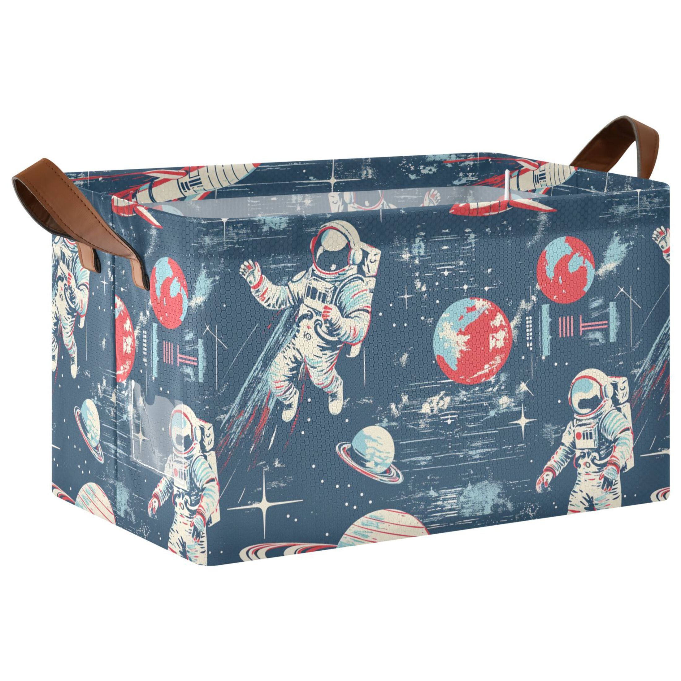 Astronaut Planet Rocket Collapsible Storage Bins Fabric Shelf Baskets ...