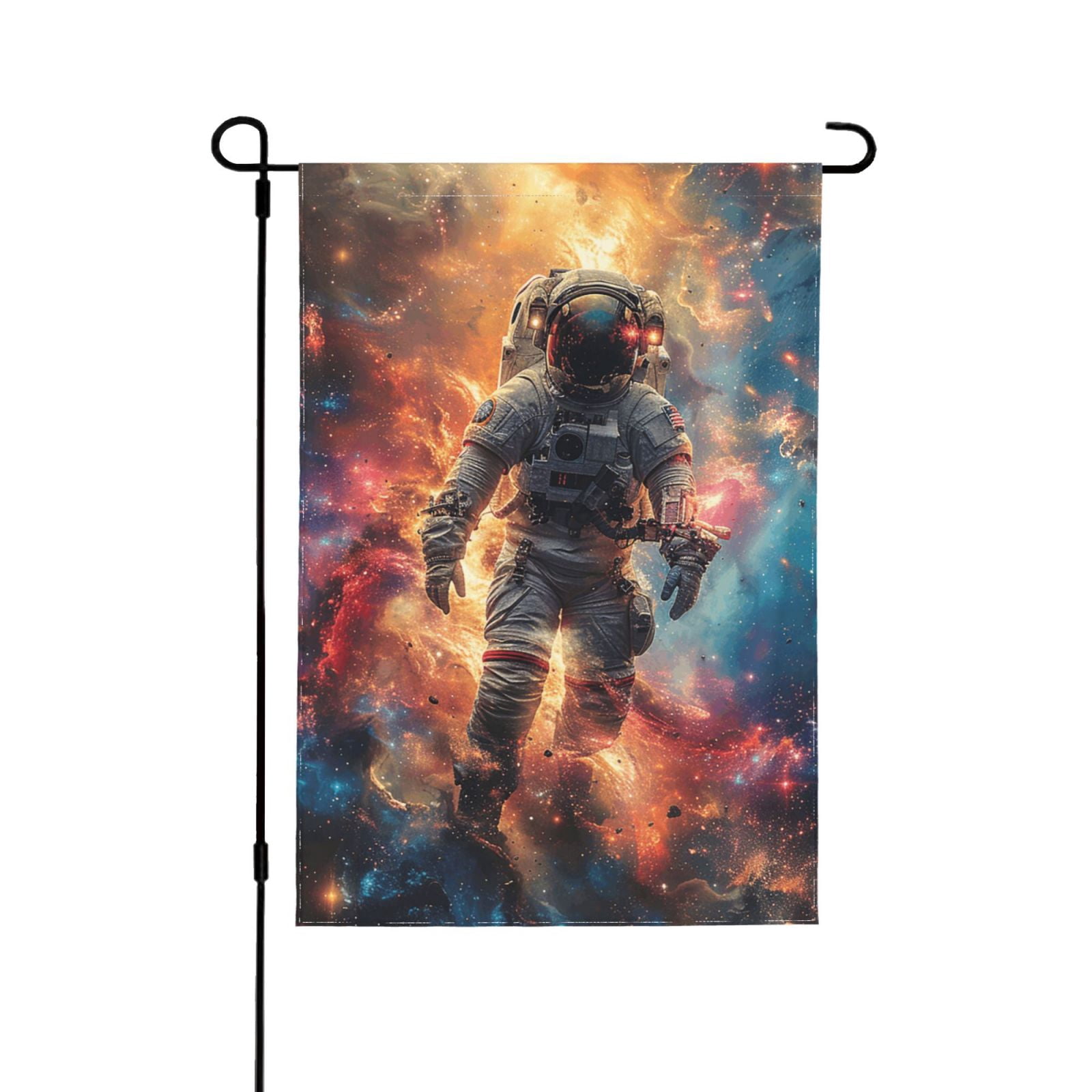 Astronaut Planet Space Galaxy Psychedelic Double Sided Garden Flag ...