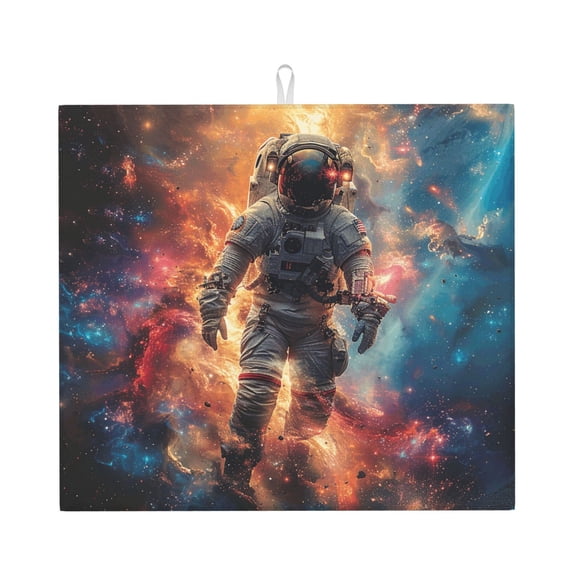 Astronaut Planet Space Galaxy Psychedelic Kitchen Drying Mat 18x16 Inch ...