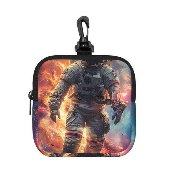 Astronaut Planet Space Galaxy Psychedelic Square Gear Pouch with ...