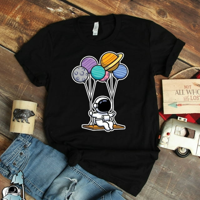 Astronaut Planet Space Swing Tee - Outer Space Stars Astronomy Gift ...