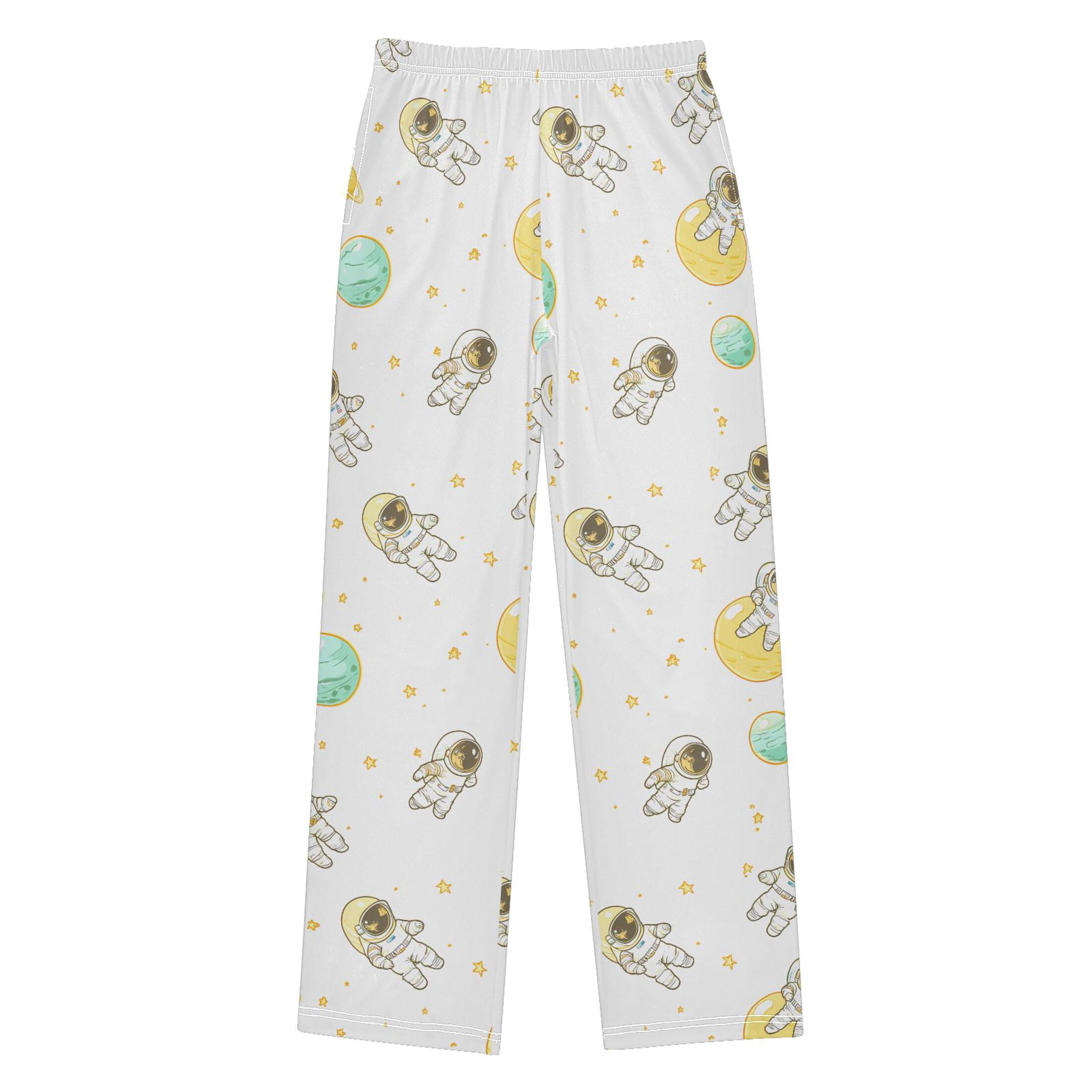 Astronaut Planet White Background Pajama Pants Soft and Lightweight ...