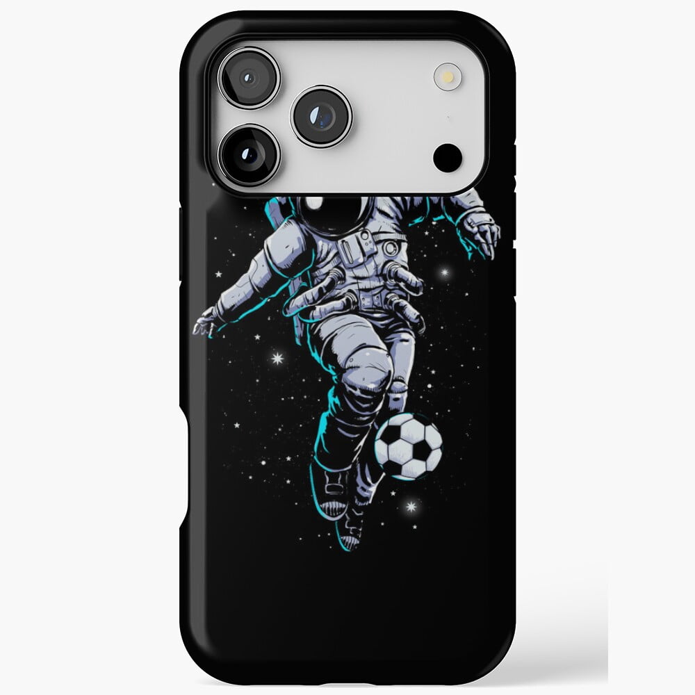 Astronaut Playing Soccer in Space Cosmos Phone Case for iPhone 17 11 12 ...