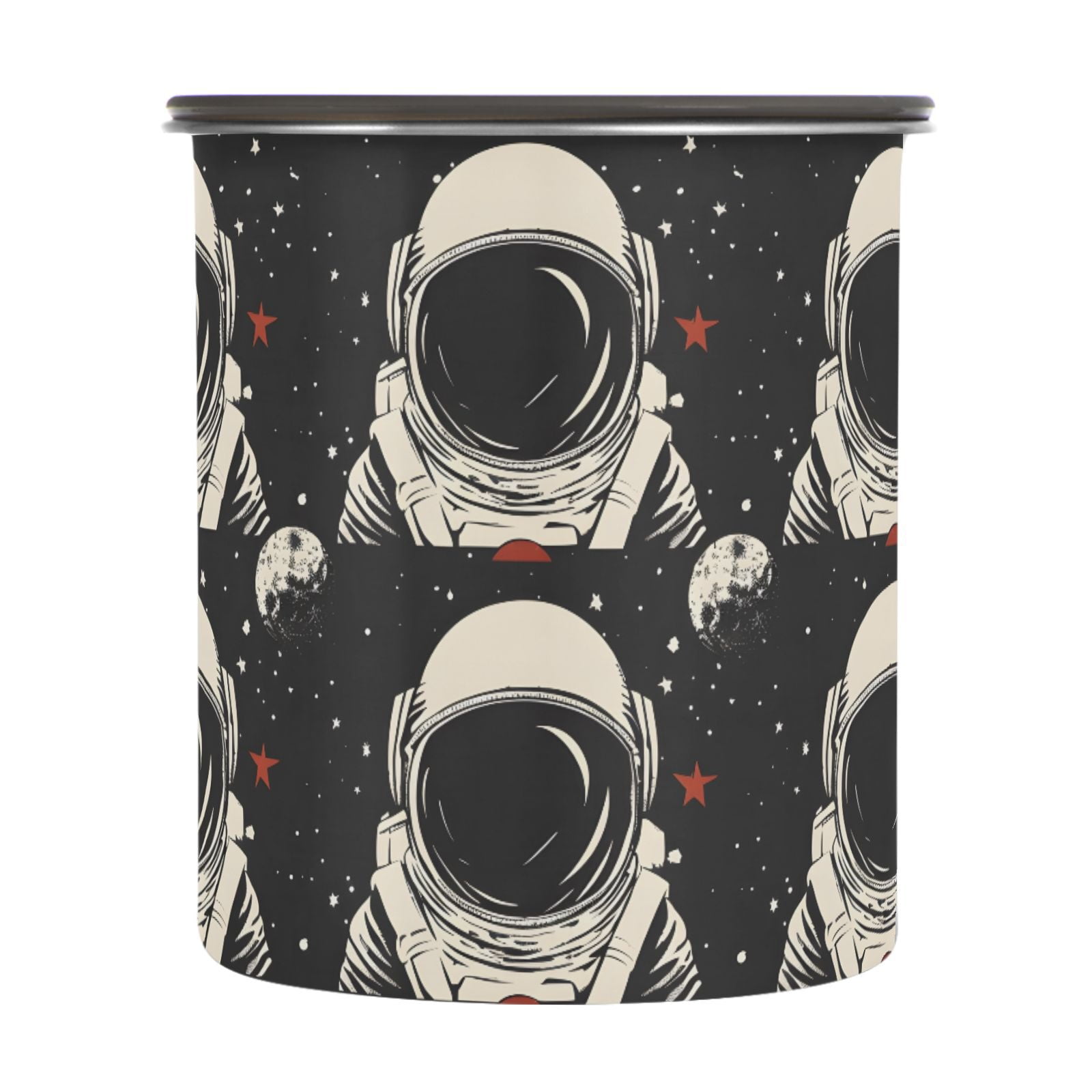 Astronaut Portrait Moon Starry Sky Airtight Coffee Bean Canister 30oz ...