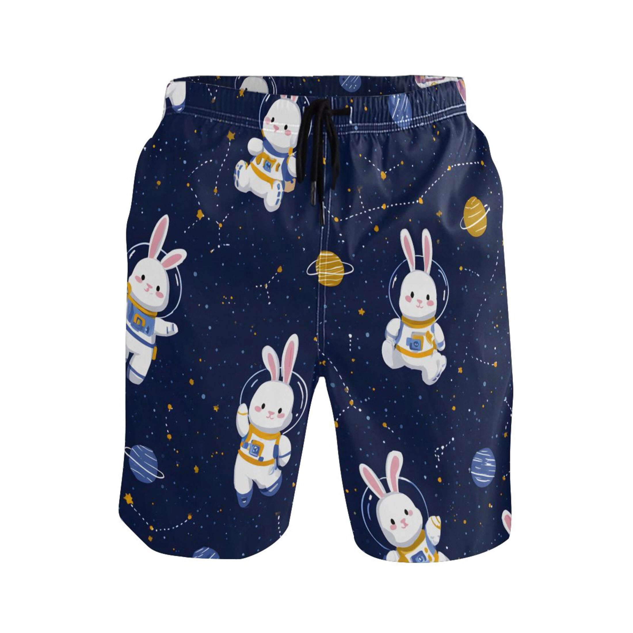 Astronaut Rabbit Pattern Mens Swim Trunks Quick Dry Board Shorts ...