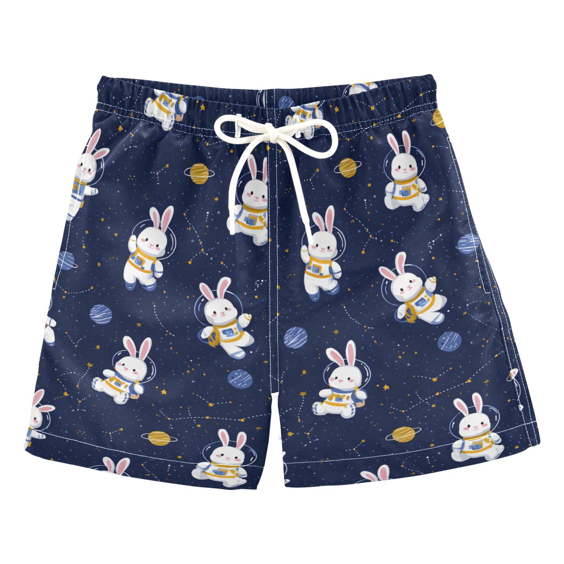 Astronaut Rabbit Pattern Swim Trunks Quick Dry Beach Pool Board Shorts ...