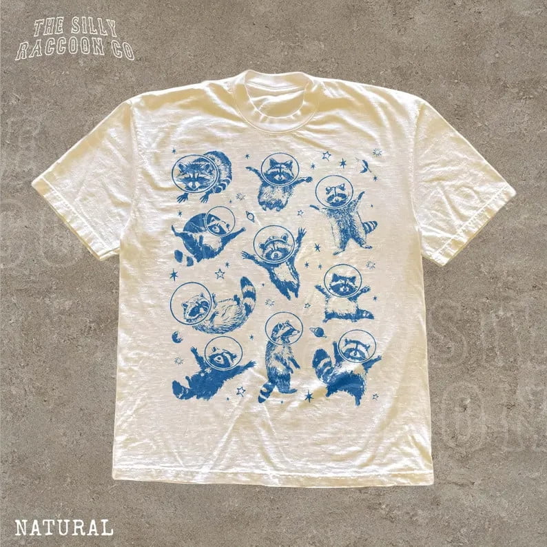 Astronaut Raccoon Space Design Cosmic Galaxy Animal T-Shirt - Walmart.com