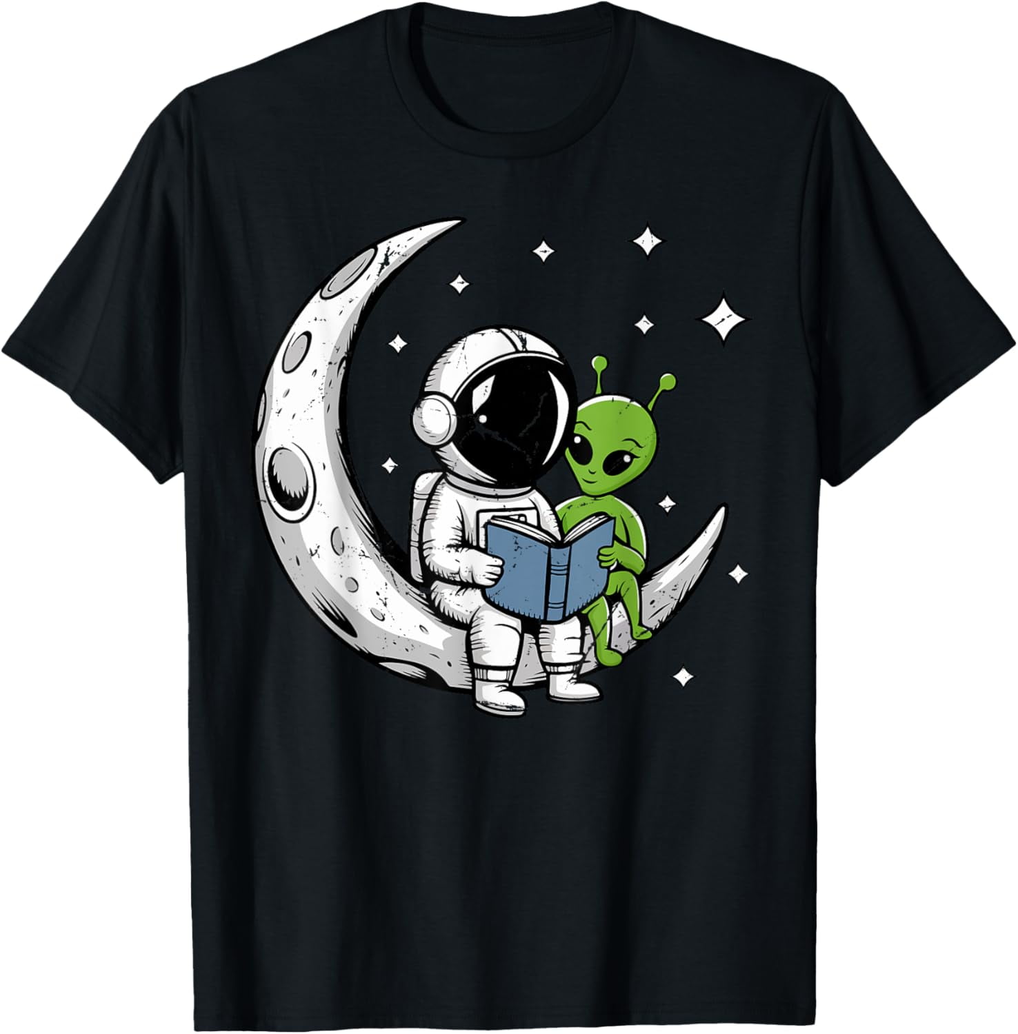 Astronaut Reading Book To Alien Moon Space Astronomy T-Shirt - Walmart.com