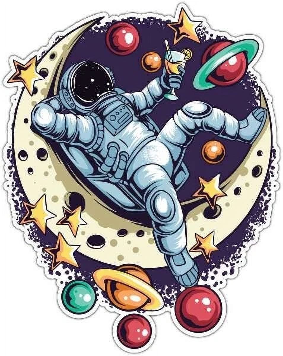 Astronaut Relaxing On Moon Space Vacation Car Window Stickerphone Decal ...