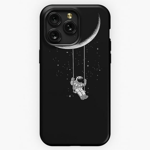 Astronaut Riding A Swing Fun Sci-Fi Illustration iPhone Case 17 11 12 ...