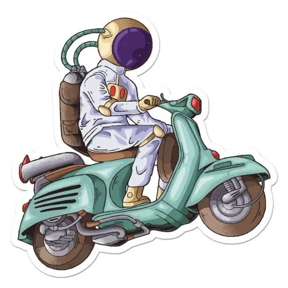 Astronaut Riding Moped Sticker Phone Decal Water Bottle Stickers Car ...