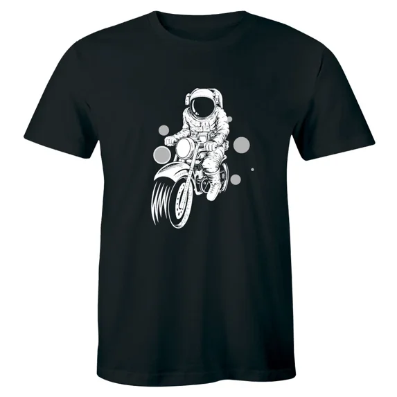 Astronaut Riding Motorcycle Space Adventure Cosmic Biker Graphic Unisex ...