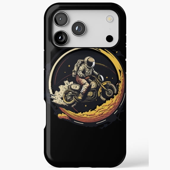 Astronaut Riding Motorcycle Space Retro Sci-Fi for iPhone Case 11 to 17 ...