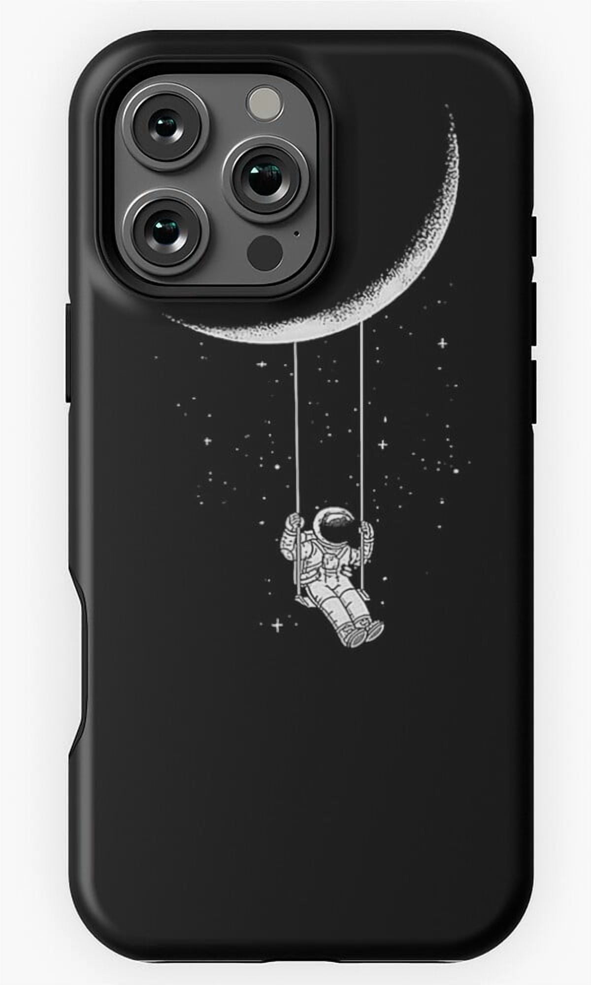 Astronaut Riding Swing in Space Art iPhone 11–16 Pro Max Compatible ...