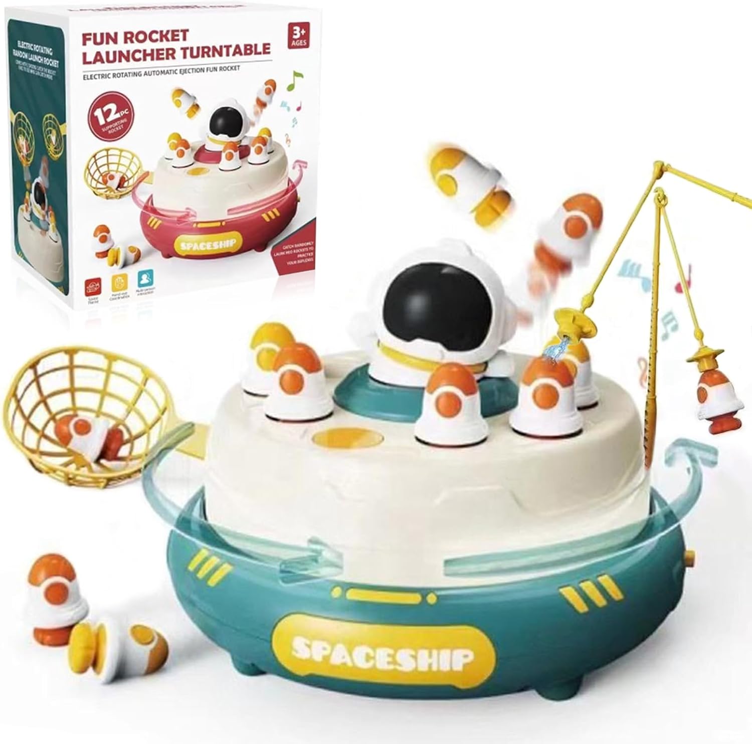 Astronaut Rocket Bounce and Catch Toy, nteractive Pop-Up Rocket Game ...