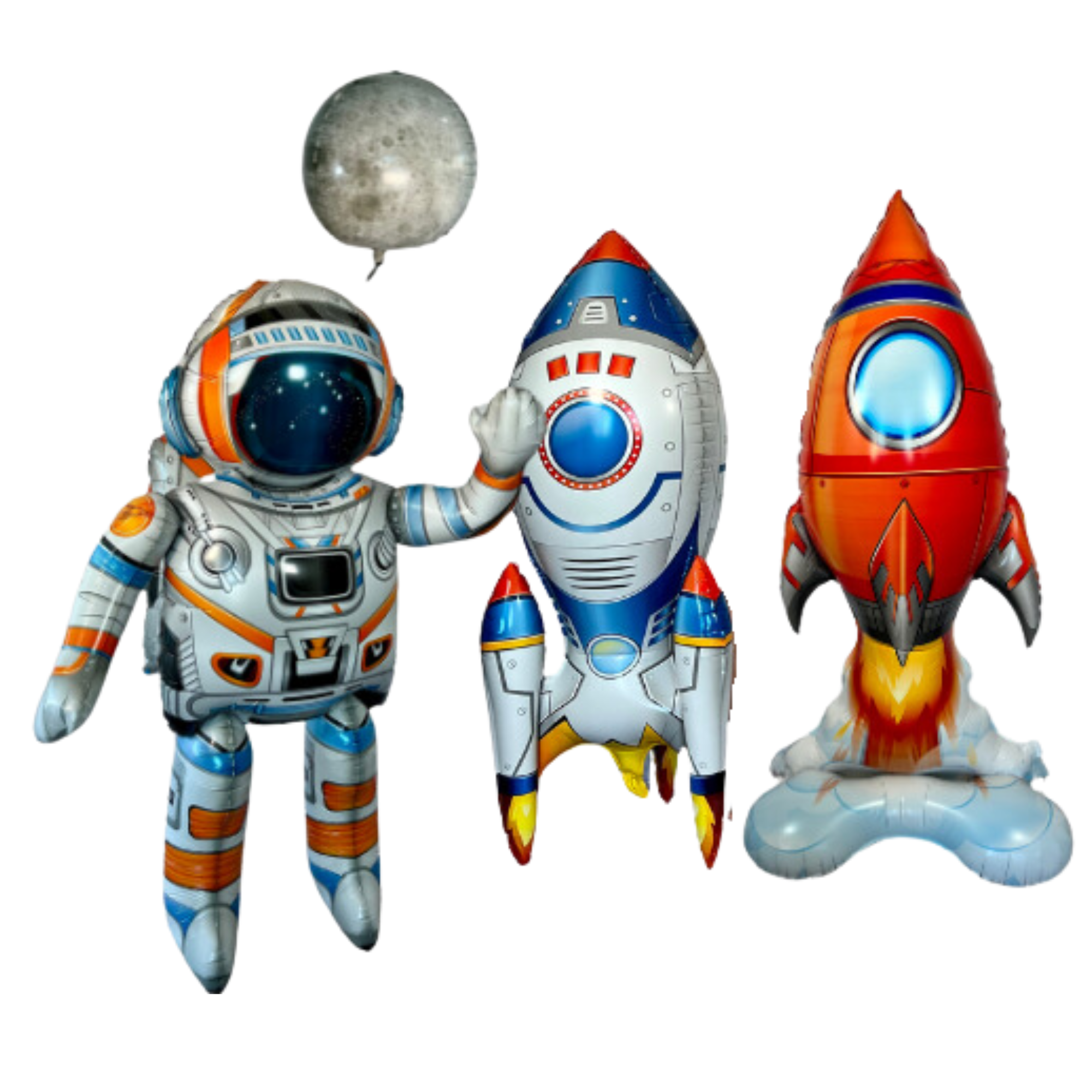 Astronaut Rocket Ships Outer Space Moon Gigantic 4PC Balloon Set ...