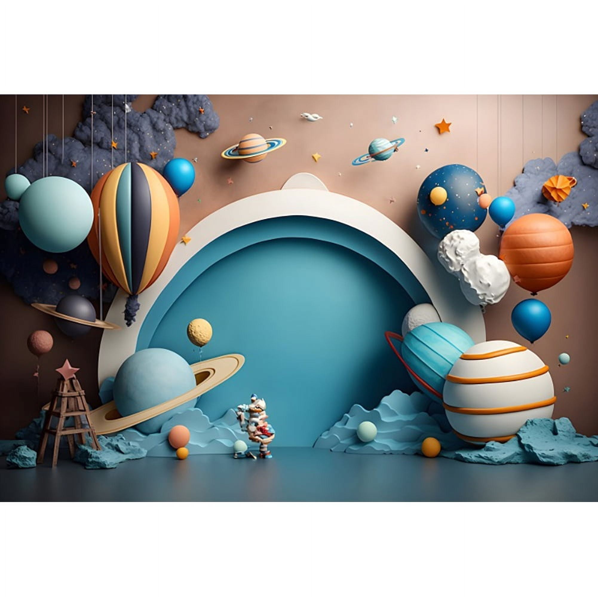 Astronaut Rocket Theme Photography Backdrop Outer Space Universe Planet ...