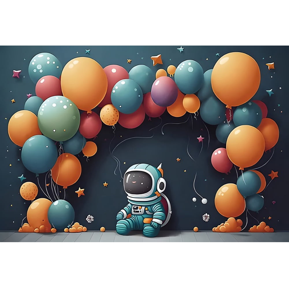 Astronaut Rocket Theme Photography Backdrop Outer Space Universe Planet ...