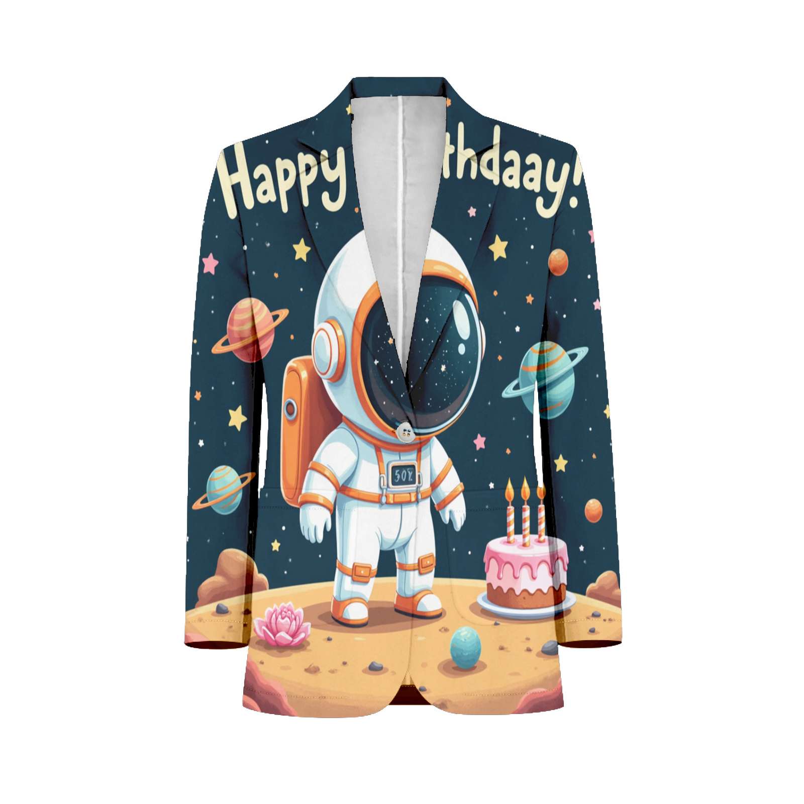 Astronaut'S Birthday In Outer Space Mens Suits Shawl Collar Slim Fit ...