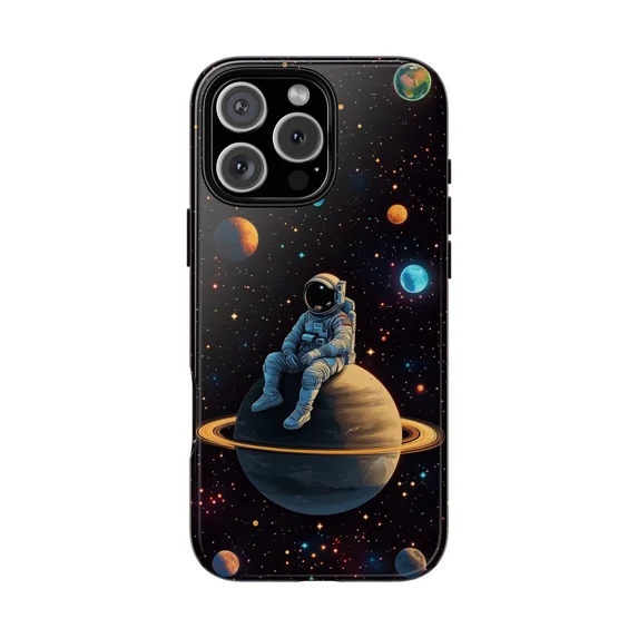 Astronaut Sitting on Planet Space Cosmic Case 17 through 11 Pro Max ...