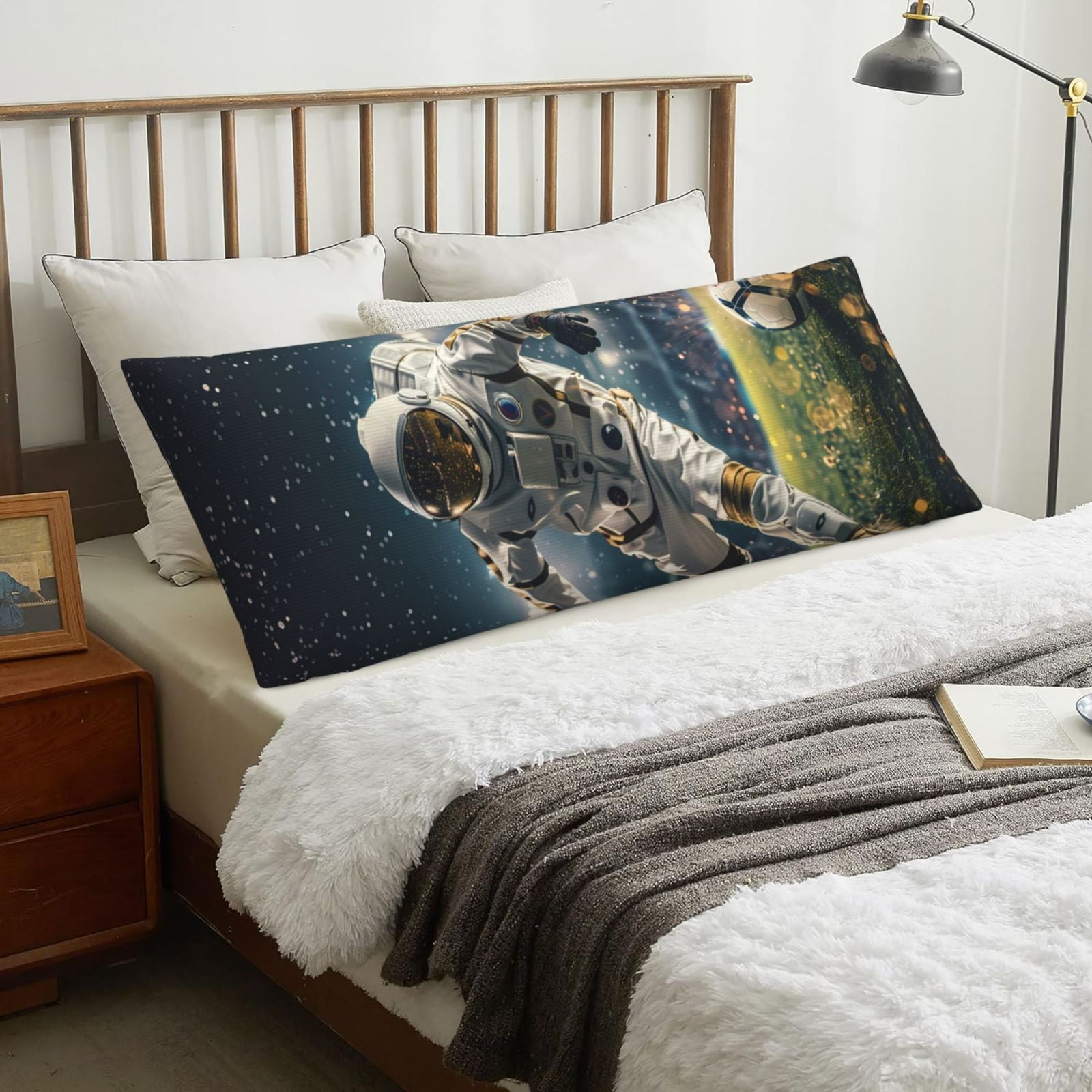 Astronaut Soccer Field Body Pillow Cover Body Pillow Cases with Zipper ...