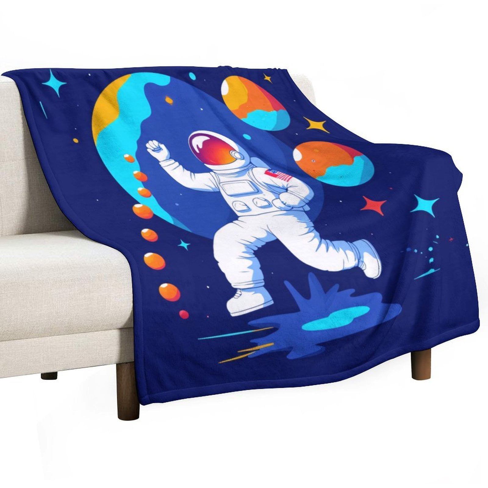 Astronaut Space Adventure(1)-3 Throw Blanket Warm Microfiber Flannel ...