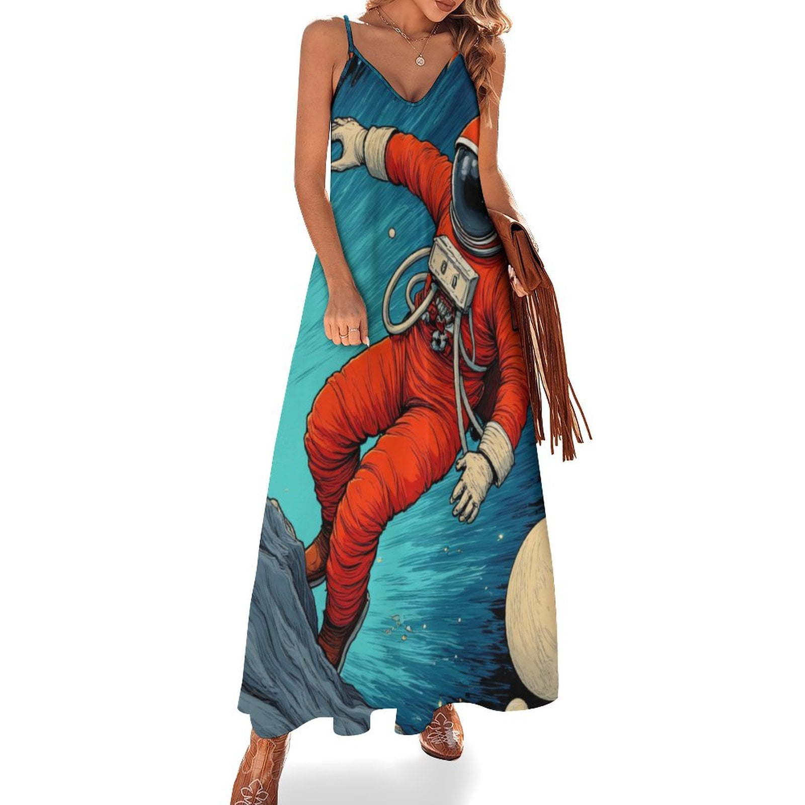 Astronaut Space Adventure(2)-1 Sleeveless Dress Women's Luxury Party ...