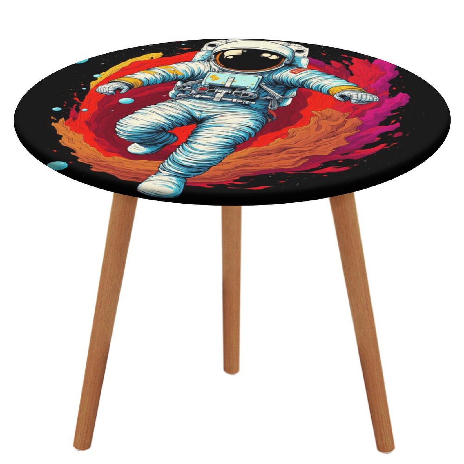 Astronaut Space Adventure Art-1 Tablecloth Round Elastic Fitted ...