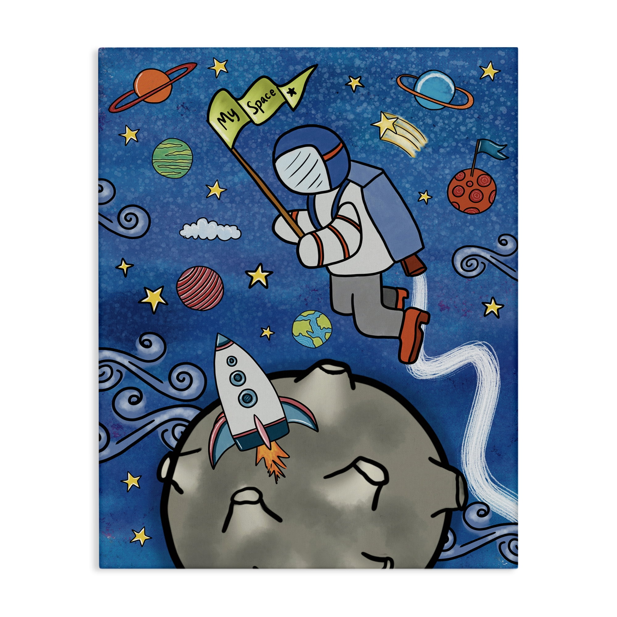 Astronaut Space Adventure Canvas Wall Art, design by Jennifer Stith ...