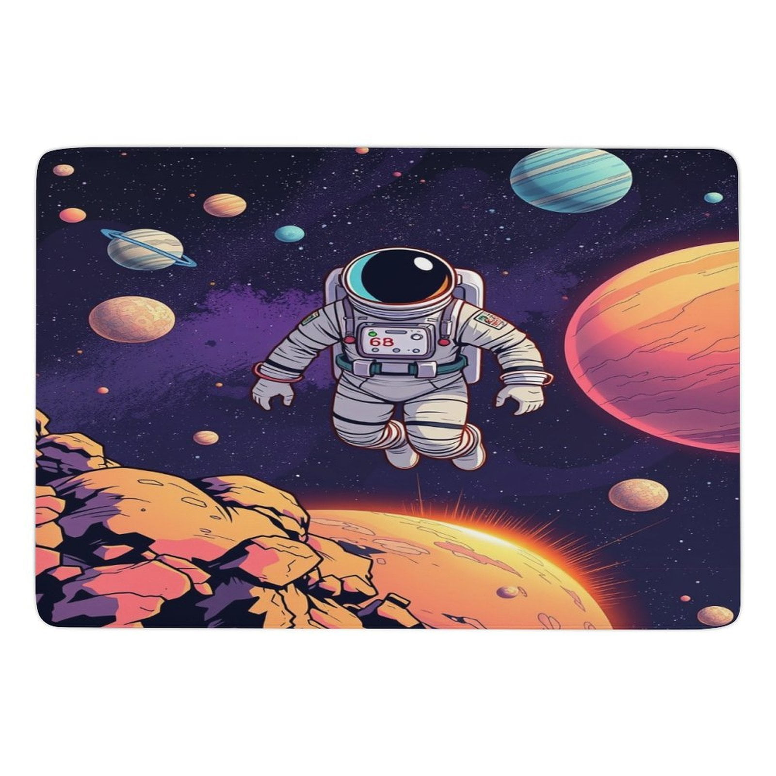 Astronaut Space Adventure Kitchen Floor Mat Living Room Decor Carpet ...
