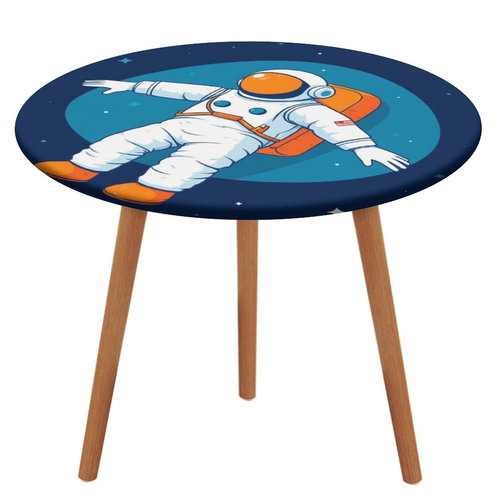 Astronaut Space Adventure Pattern Round Tablecloth Waterproof Elastic ...