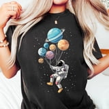 Astronaut Space Adventure Shirt Cosmic Balloon Planets Tee Science ...