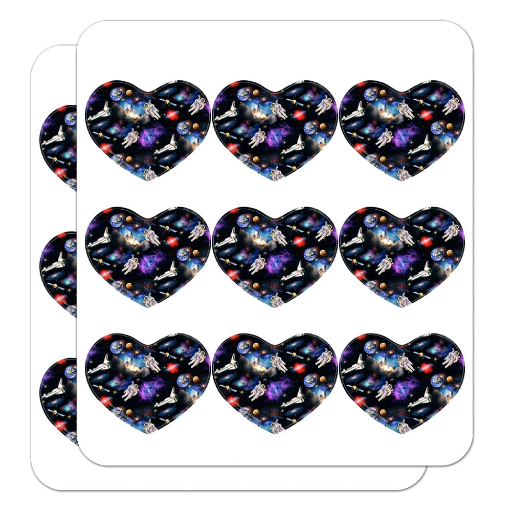 Astronaut Space Earth Moon Solar System Pattern Heart Shaped Planner ...
