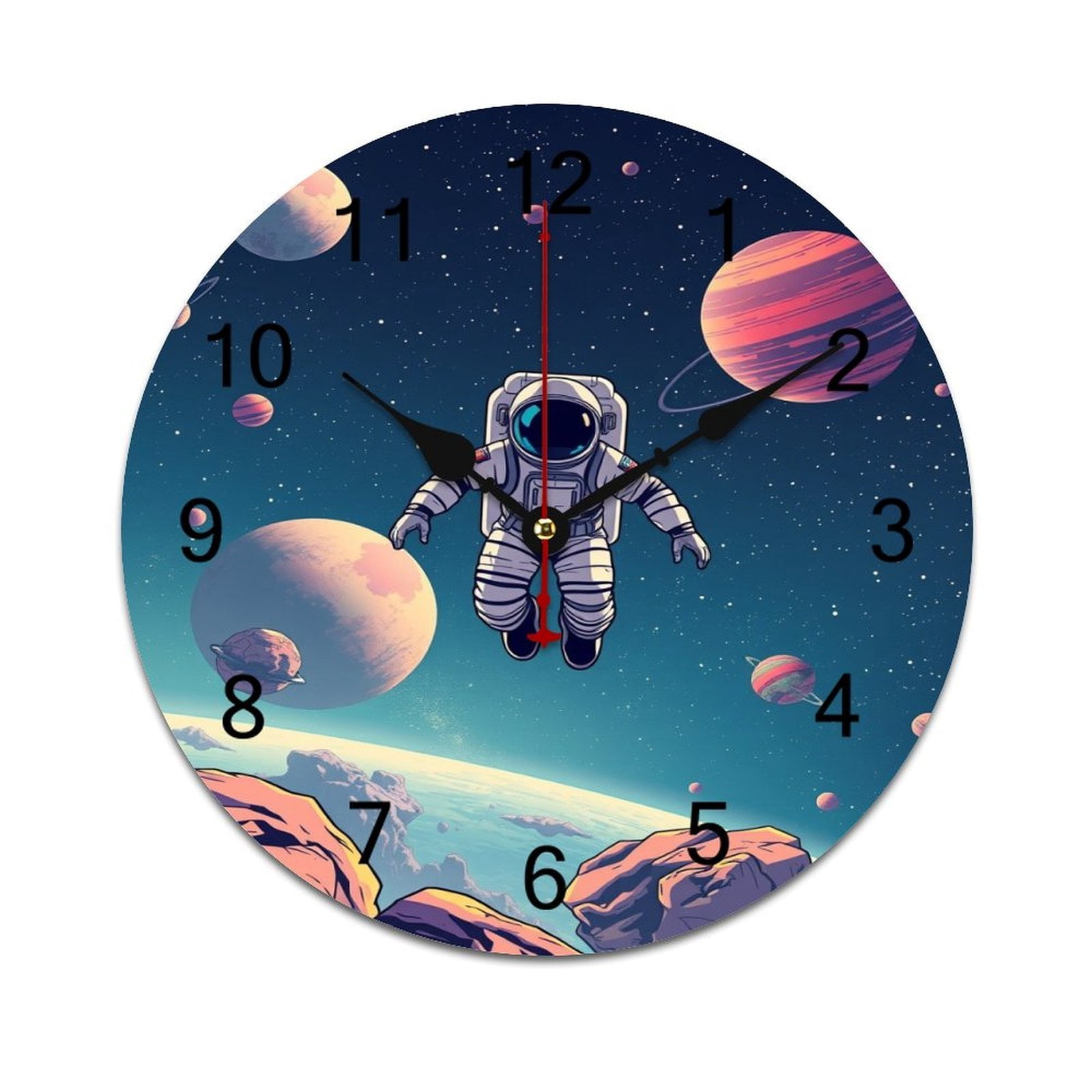 Astronaut Space Exploration Planets Clocks Wall Home Decoration Teen ...