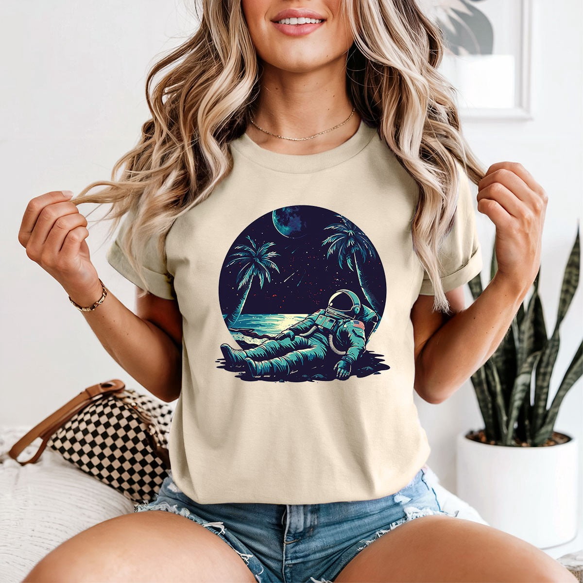 Astronaut Space Exploration Womens T-Shirt Outer Space Vacation ...