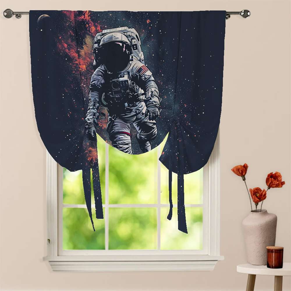 Astronaut Space Odyssey Window Curtain for Living Room Roman Curtain ...
