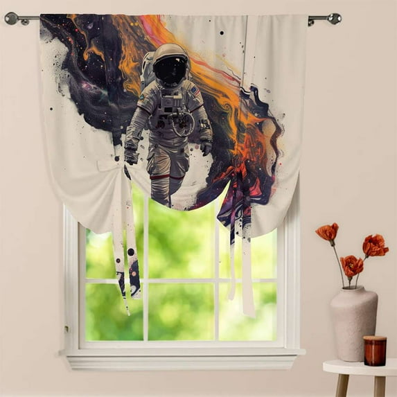 Astronaut Space Odyssey Window Curtain for Living Room Roman Curtain ...