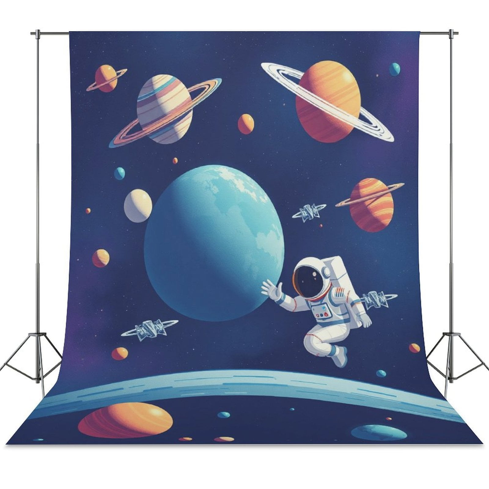 Astronaut Space Planets Backdrop Baby Shower Newborn Portrait Girl Boy ...