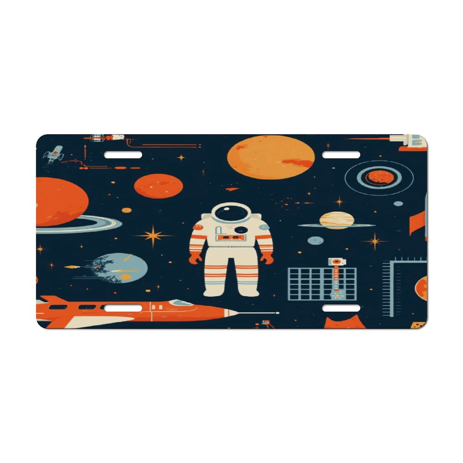 Astronaut in Space with Planets Car Decorative Front License Plate ...