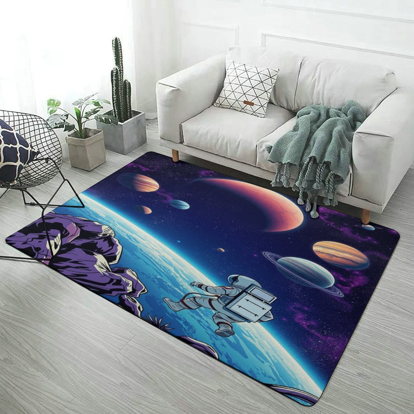 Astronaut Space Planets Carpet Large Size Living Room American Style ...