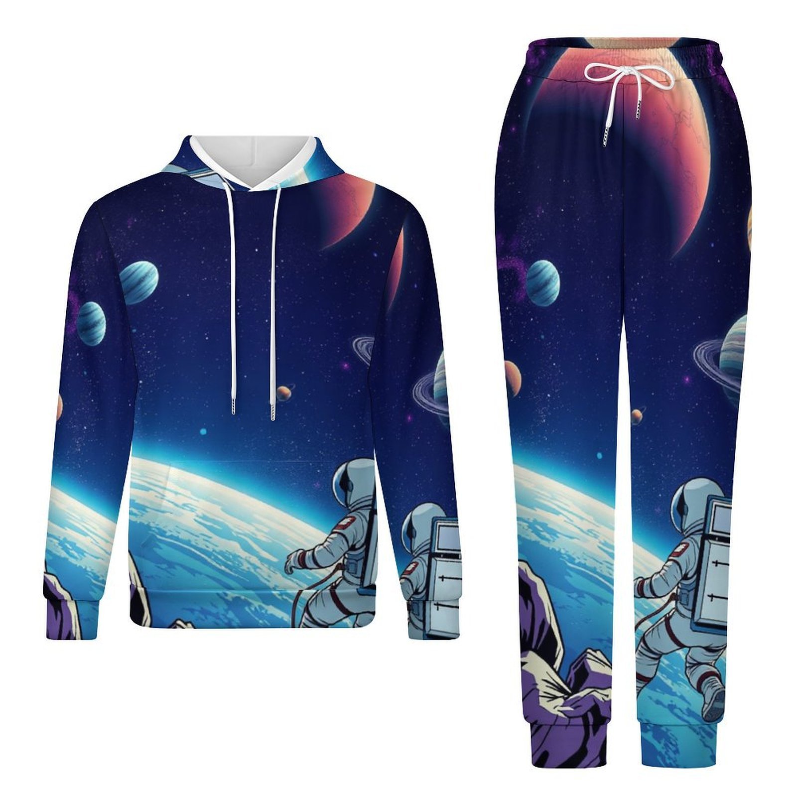 Astronaut Space Planets Hoodie And Pants Set Tracksuit Men Women ...