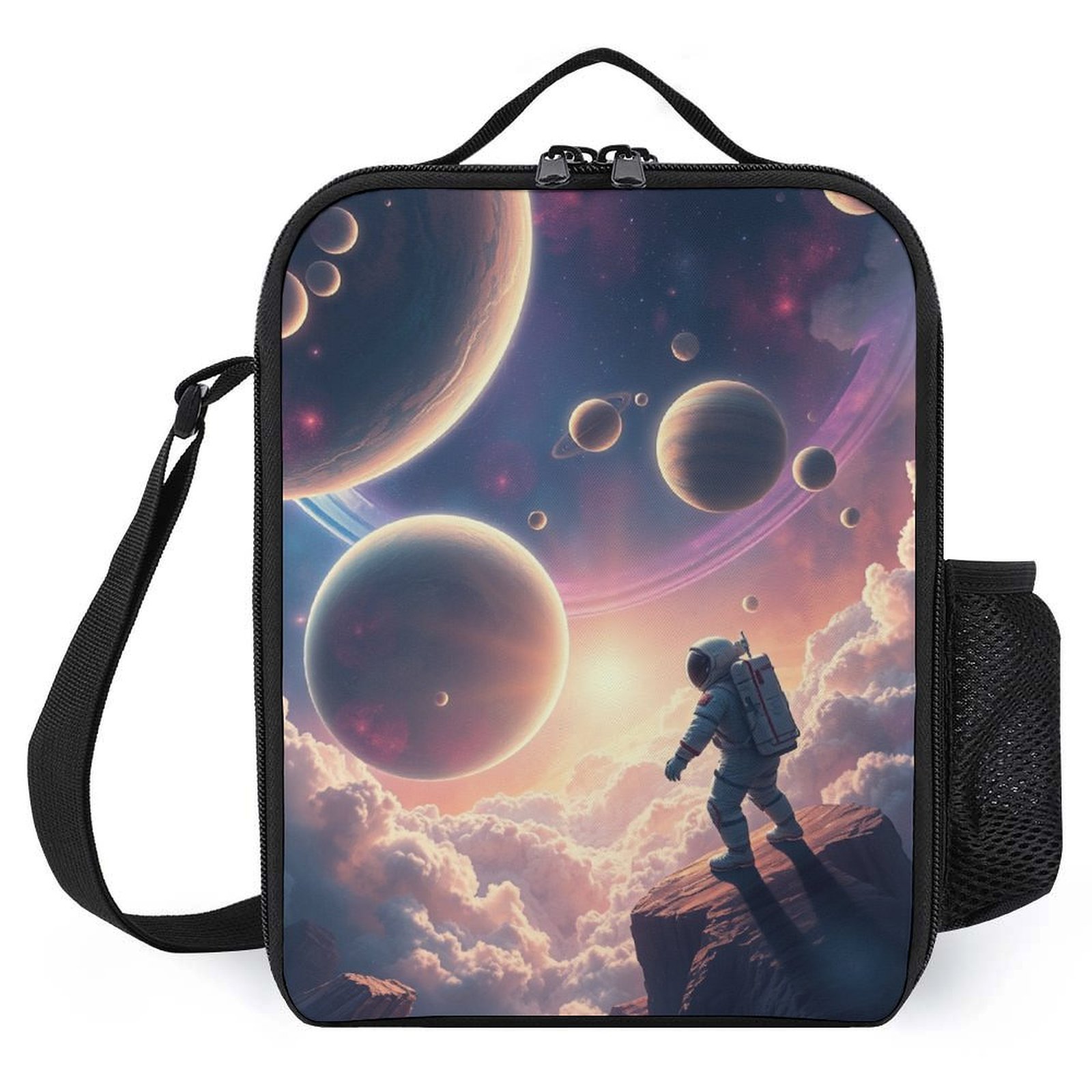 Astronaut Space Planets Messenger Bag Cartoon Teenage Crossbody Bag ...