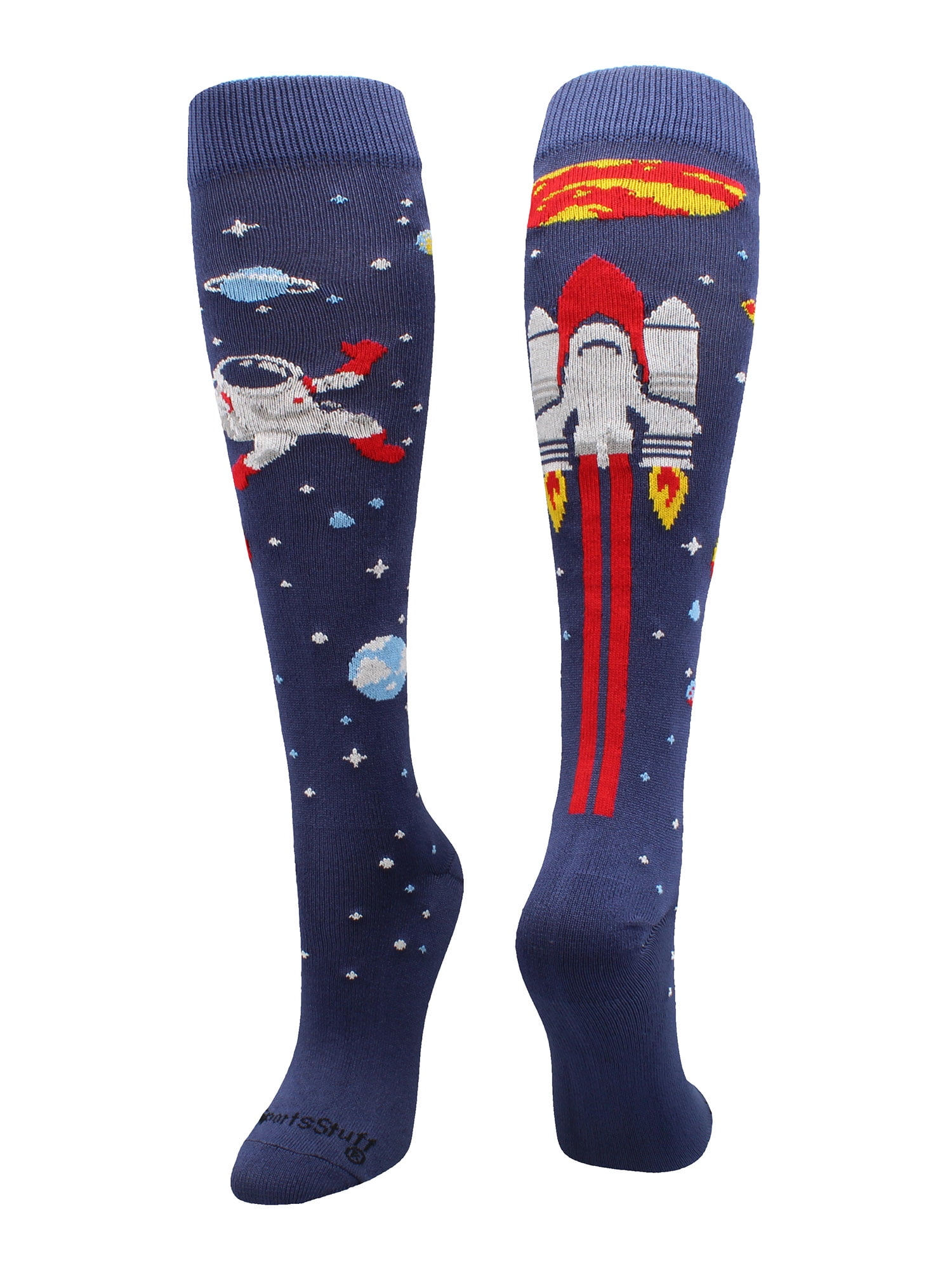 Astronaut Space Socks Over the Calf Length (Navy/Red/White, Large ...