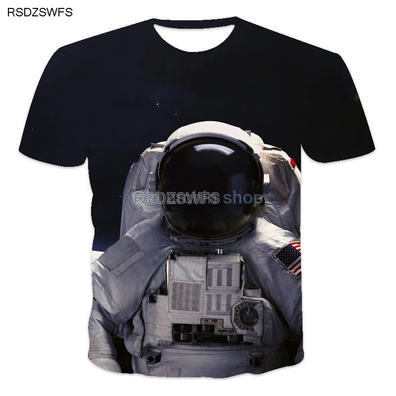 Astronaut Space Station 3D Printing Full Color Men's Oversized T-shirt ...