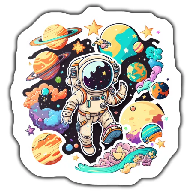 Astronaut In Space Sticker Set, Cosmic Planets Space Decor, Outer Space ...