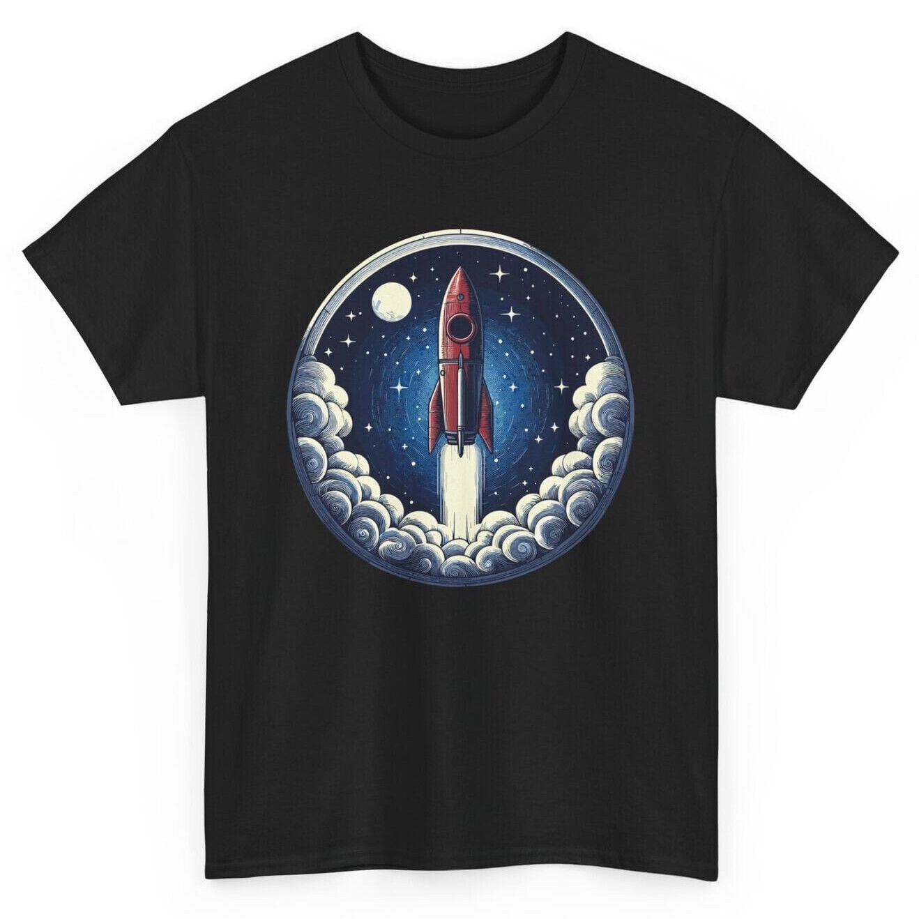 Astronaut Space T-shirt - Novelty Spaceship Rocket Graphic Tee ...