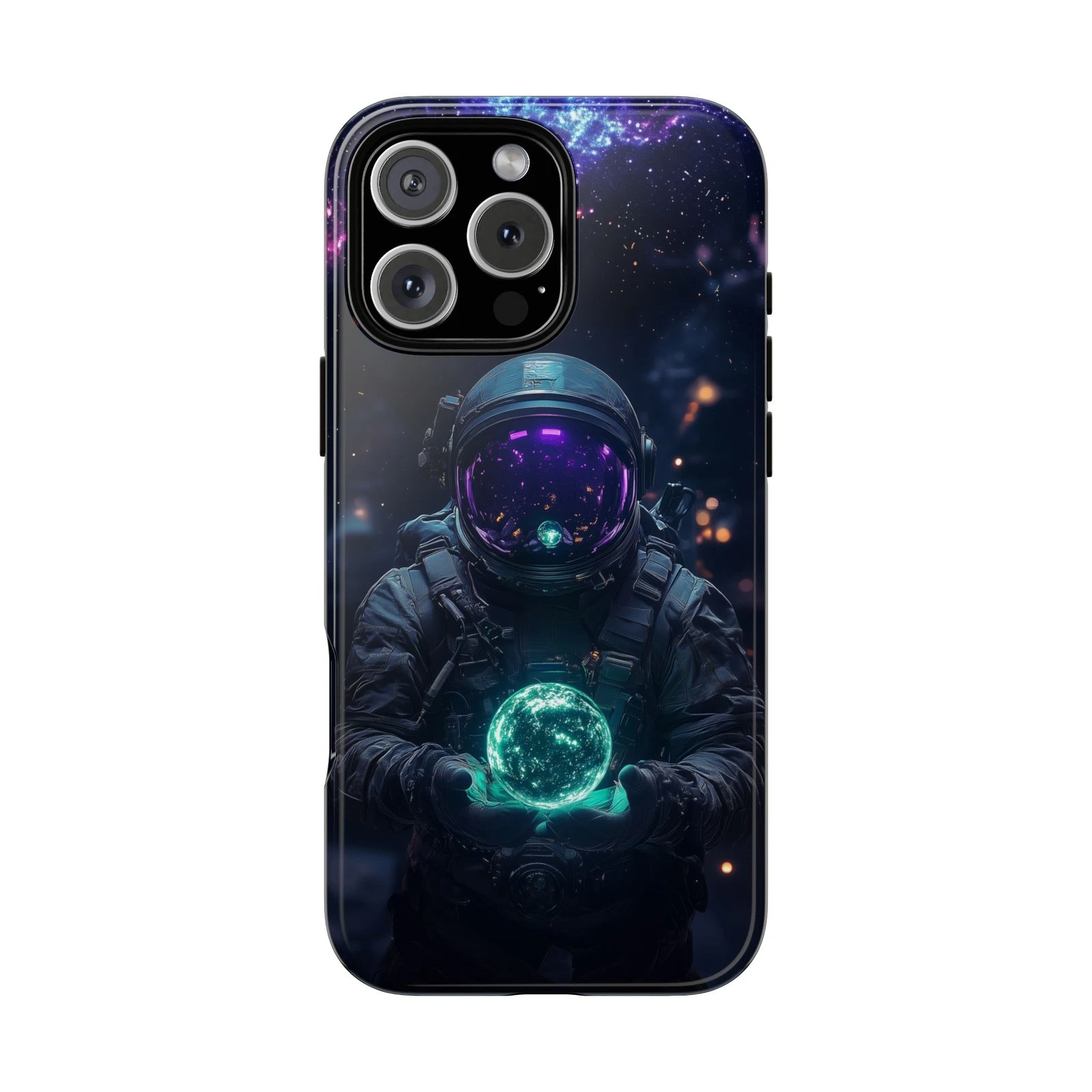 Astronaut Space Teal Orb Adventure Phone Case for iPhone 17 through 11 ...