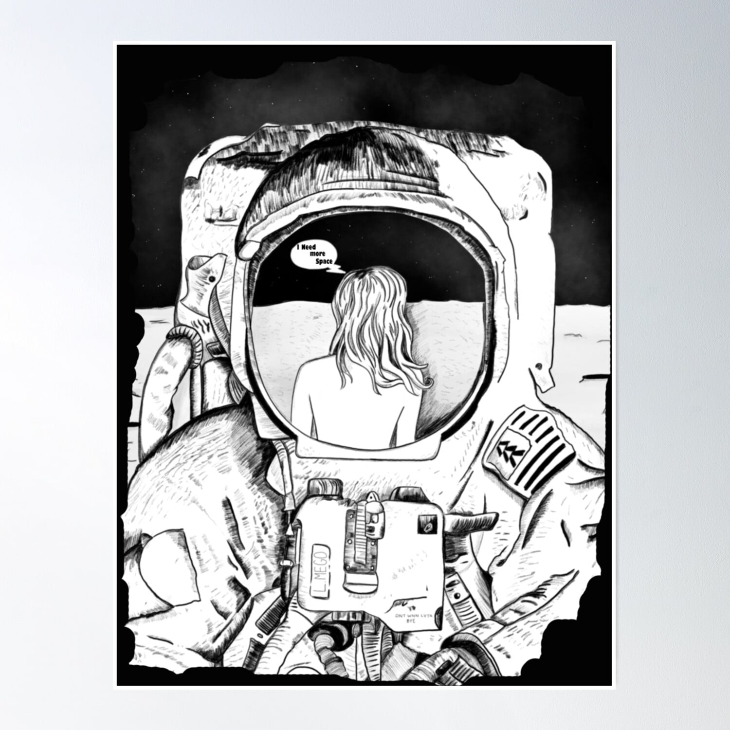Astronaut, Spaceman And Aerospatial Poster Wall Art, Modern Wall Decor ...